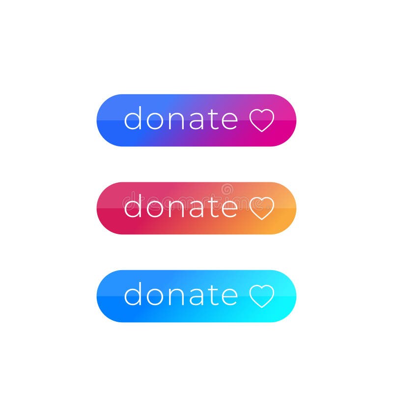 Donate Buttons Vector Set Illustration Help Icon Donation Gift Charity ...
