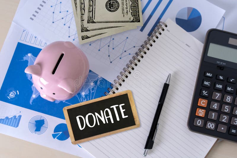 DONATE Concept Giving And Donation Charity Give Help Stock Photo ...