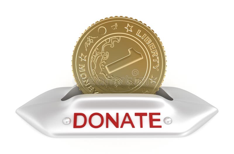 Donate Computer Key in Blue Showing Charity Stock Illustration ...