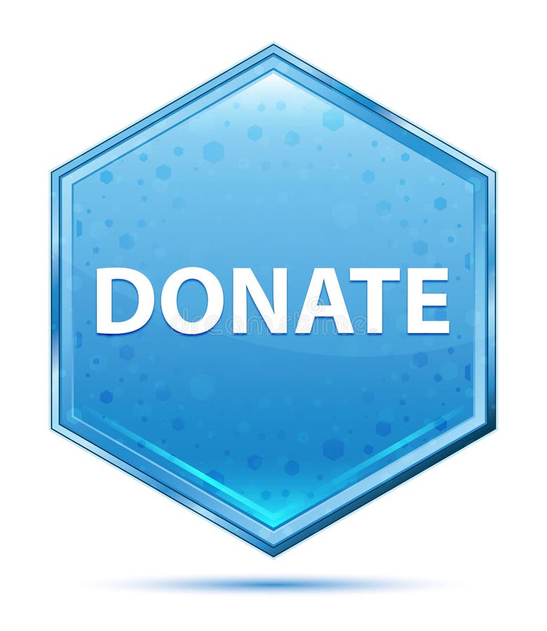 Donate Crystal Blue Hexagon Button Stock Illustration - Illustration of ...