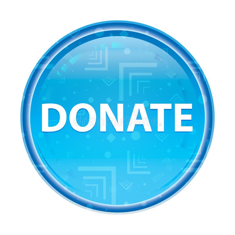 Donate Floral Blue Round Button Stock Illustration - Illustration of ...
