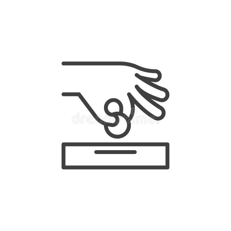 Donate hand line icon stock vector. Illustration of outline - 261024148