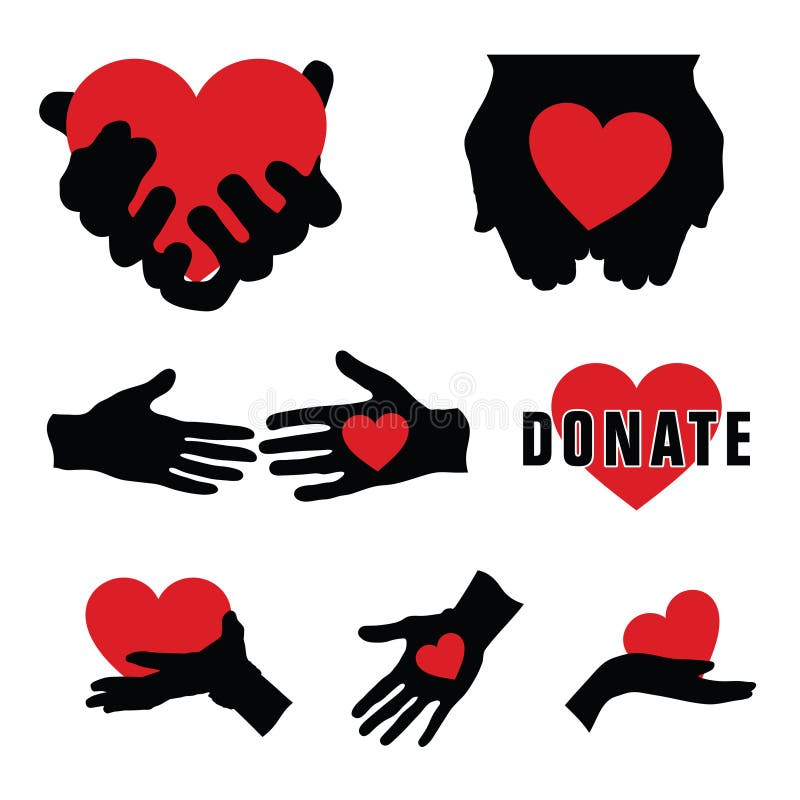 Donate with Hands and Heart on it Illustration Stock Vector ...