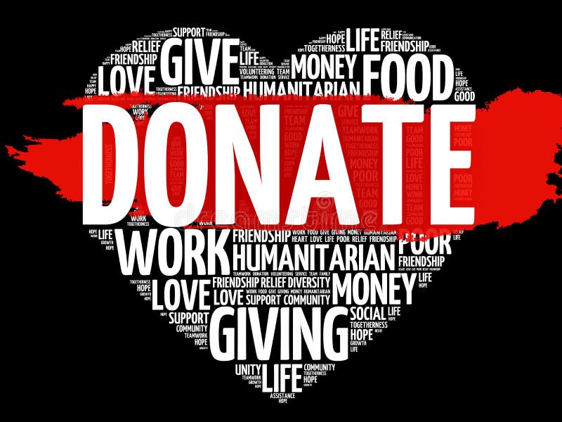 DONATE Heart Word Cloud Collage Stock Illustration - Illustration of ...