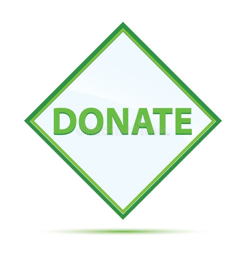 Donate Modern Abstract Green Diamond Button Stock Illustration ...