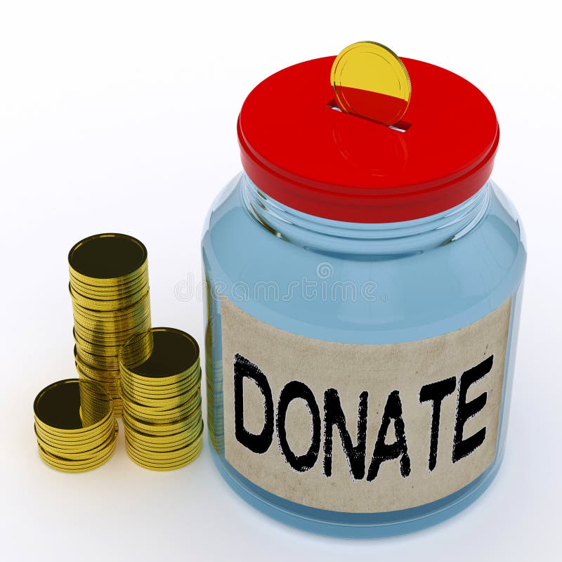 Donate Jar Means Fundraiser Charity and Giving Stock Illustration ...