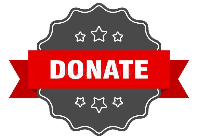 Donate Red Label Set Isolated Stock Vector - Illustration of care, gift ...