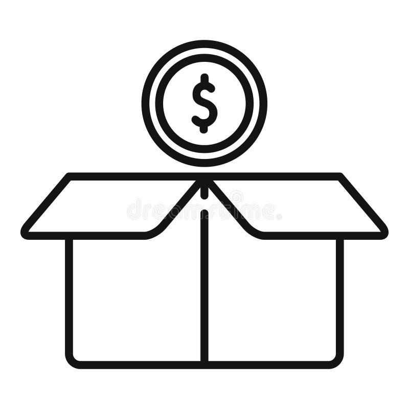 Donate Money Box Icon Outline Vector. Social Love Support Stock ...