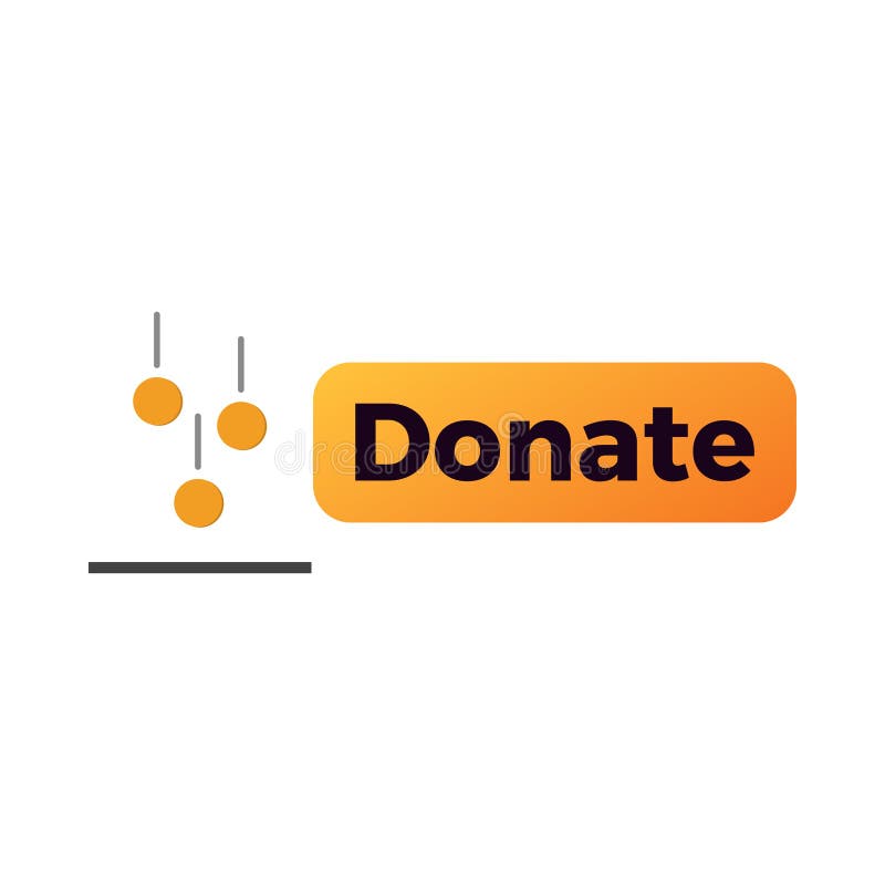 Donate money button stock vector. Illustration of charity - 129550772