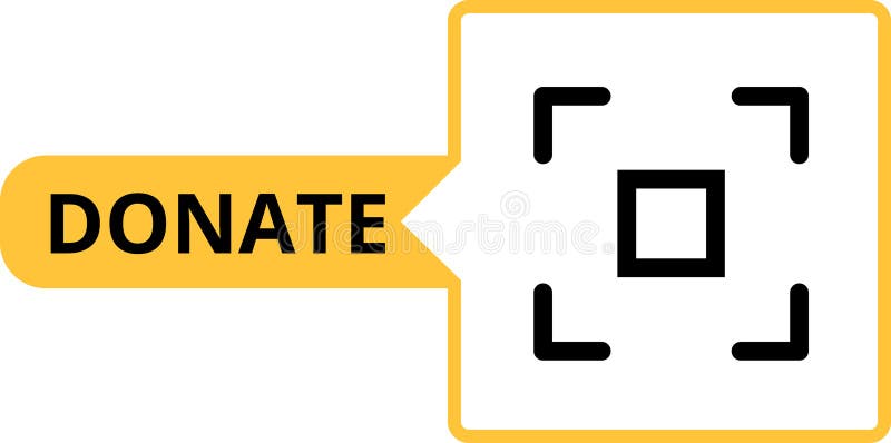 Donate with Qr Code Button Icon Vector Sign and Symbol Isolated on ...