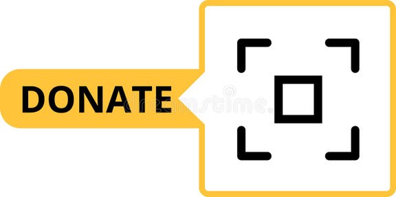 Donate with Qr Code Button Icon Vector Sign and Symbol Isolated on ...