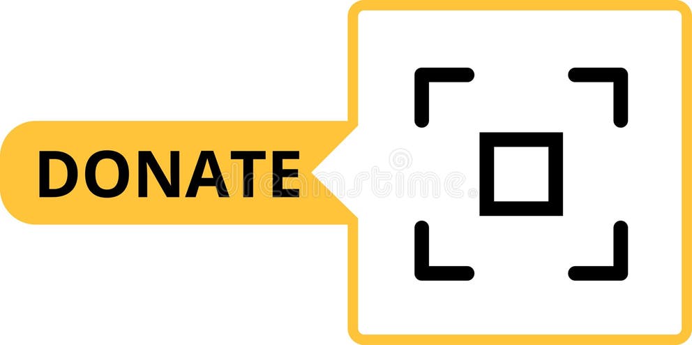 Donate with Qr Code Button Icon Vector Sign and Symbol Isolated on ...