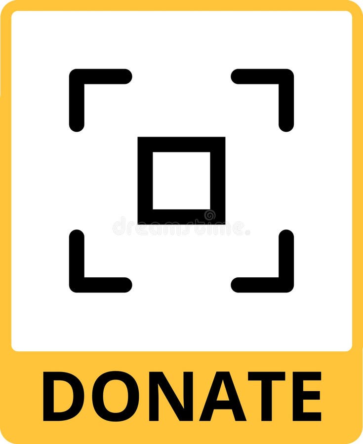 Donate with Qr Code Button Icon Vector Sign and Symbol Isolated on ...