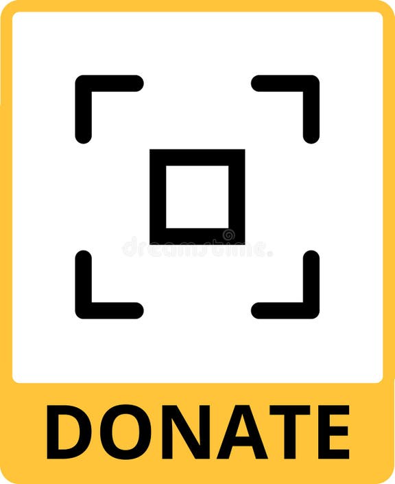 Donate with Qr Code Button Icon Vector Sign and Symbol Isolated on ...