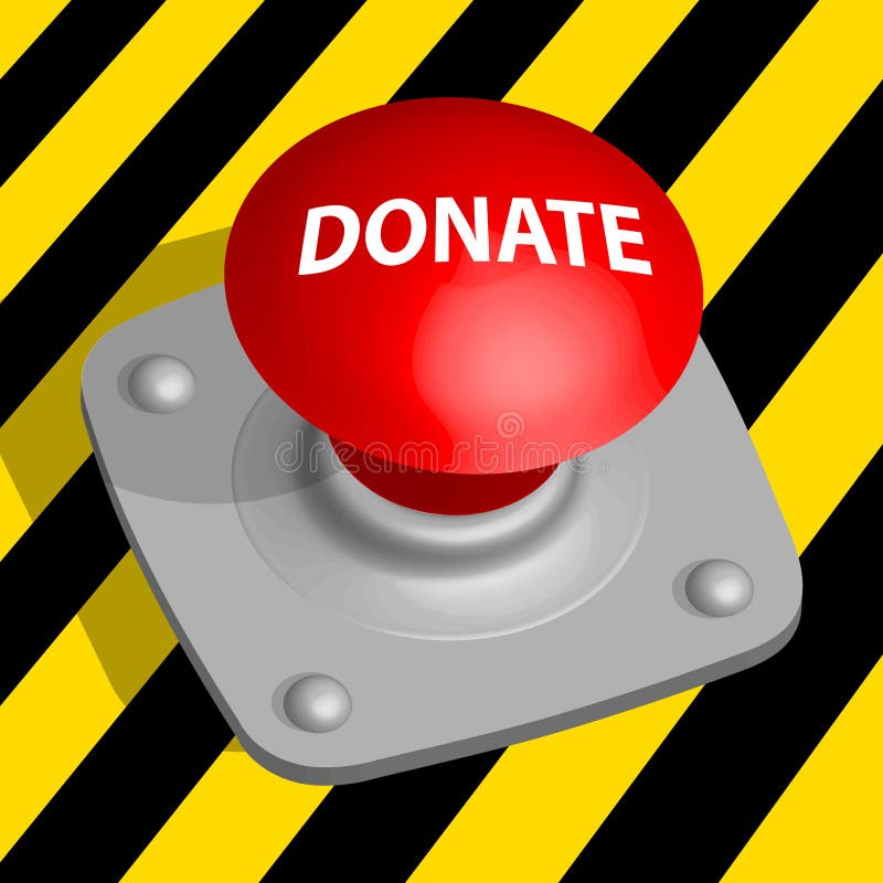Donate red button stock vector. Illustration of advertising - 205614878