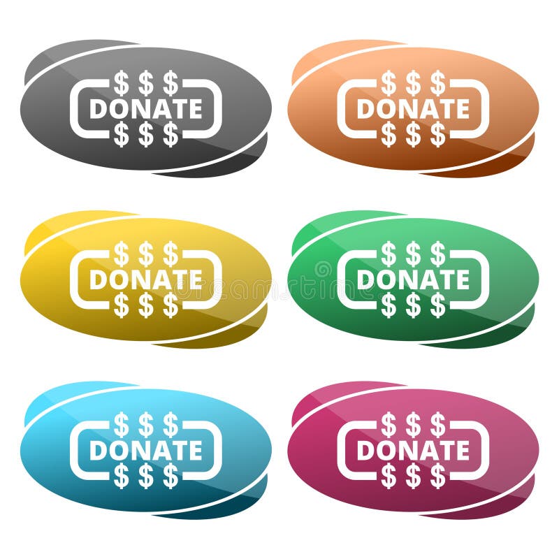 Donate sign icon stock vector. Illustration of assistance - 128042242