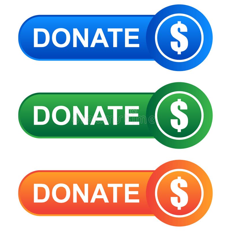 Donate web button on white stock vector. Illustration of care - 117427471