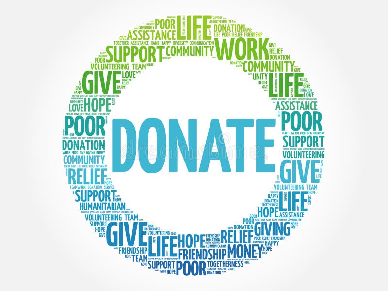 Donate word cloud collage stock illustration. Illustration of love ...