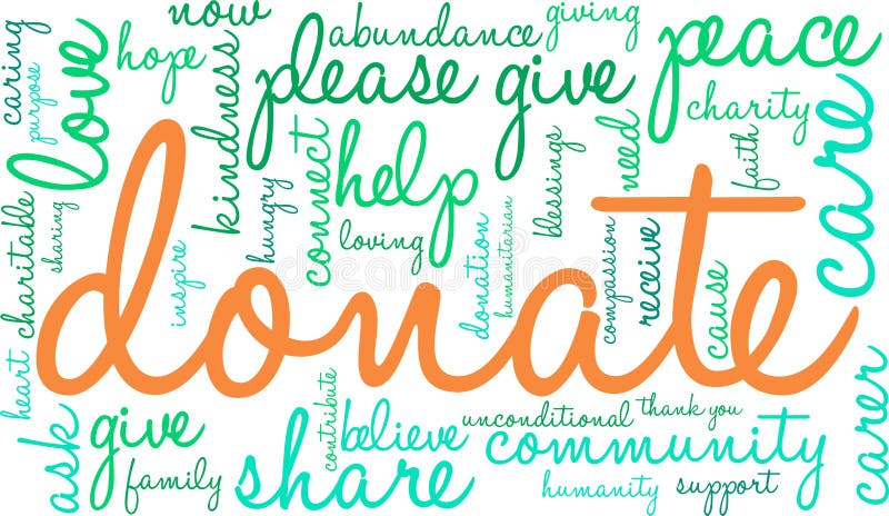 Donate Word Cloud stock vector. Illustration of charitable - 108485849