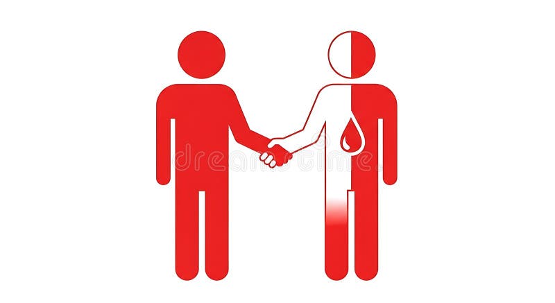 Donating Blood Handshake Graphic in Red Symbolizing Support and ...
