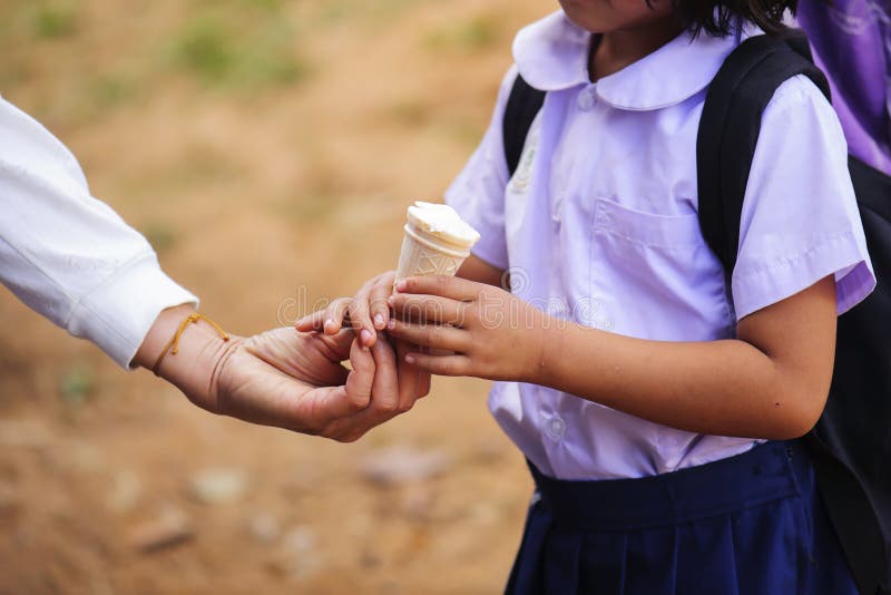 Donating Food from the Concern of Human Friends To the Poor Stock Image ...