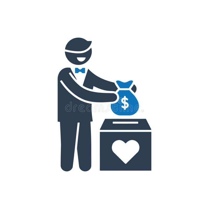 Donating Money Icon stock illustration. Illustration of giving - 375316826