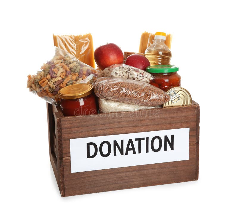 Donation Box Full of Different Products Stock Image - Image of donation ...