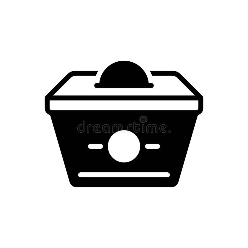 Black Solid Icon for Donation Box, Alms Deed and Money Stock ...