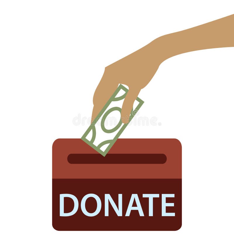 Donation Box Icon in Flat Style Isolated on White Background Stock ...