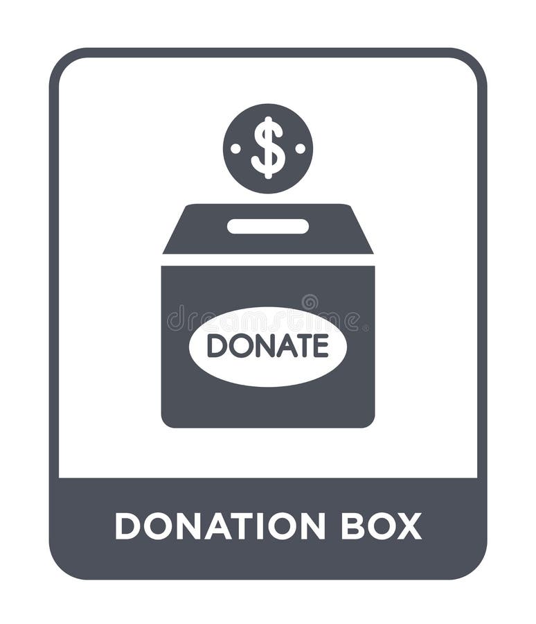 Donation Box Icon in Trendy Design Style. Donation Box Icon Isolated on ...
