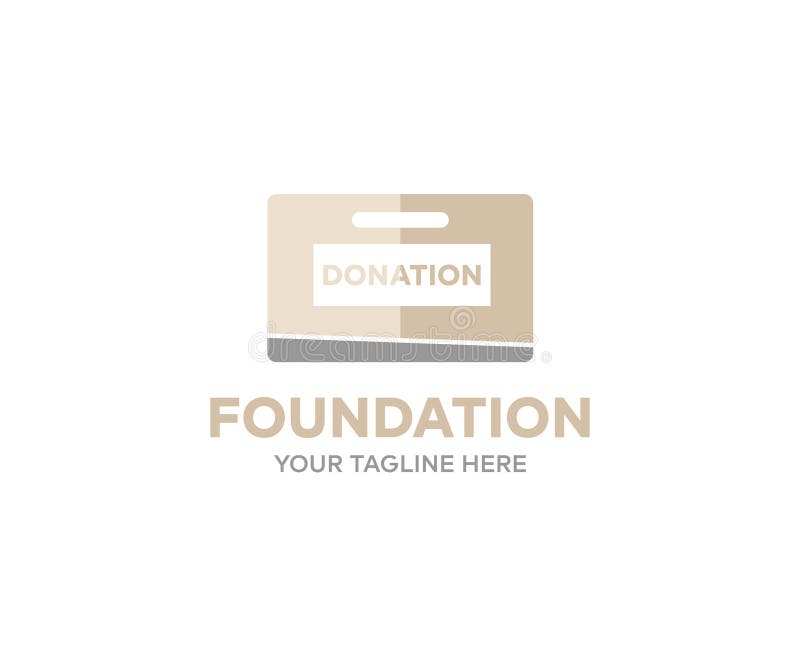 Donation Box Logo Design. Volunteers with Donation Box Vector Design ...
