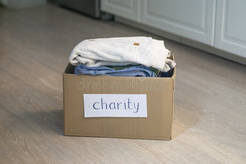 A Donation Box is on the Table. the Concept of Charity and Helping ...