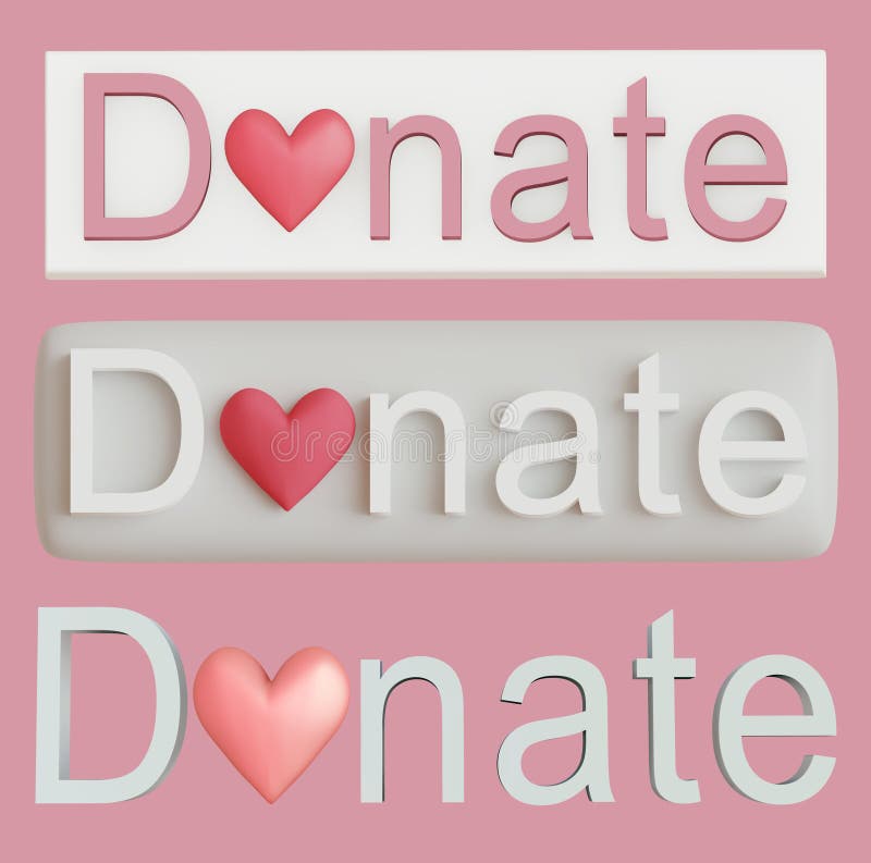 Donation Button with a Heart, Donation Concept. for Use on Websites ...