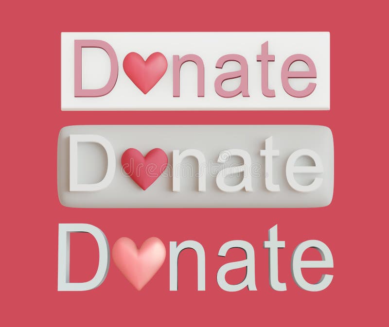 Donation Button with a Heart, Donation Concept. for Use on Websites ...