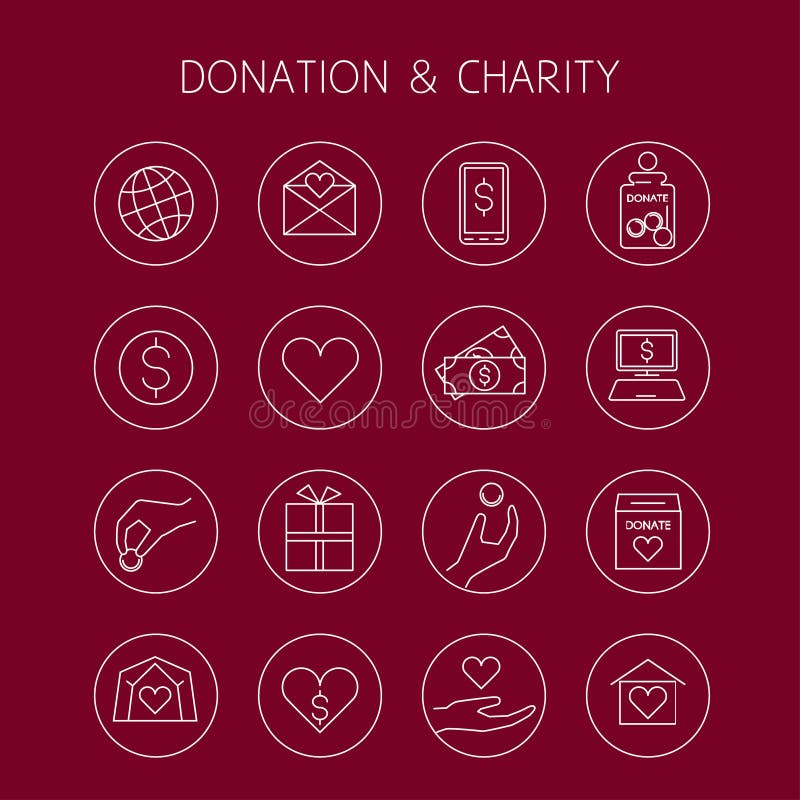 Charity Donation Icons White Stock Illustrations – 2,028 Charity ...