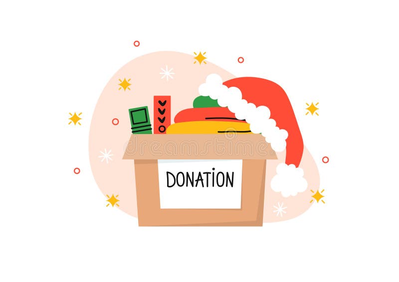 Christmas Donation. Cute Christmas Donation Box Stock Vector ...