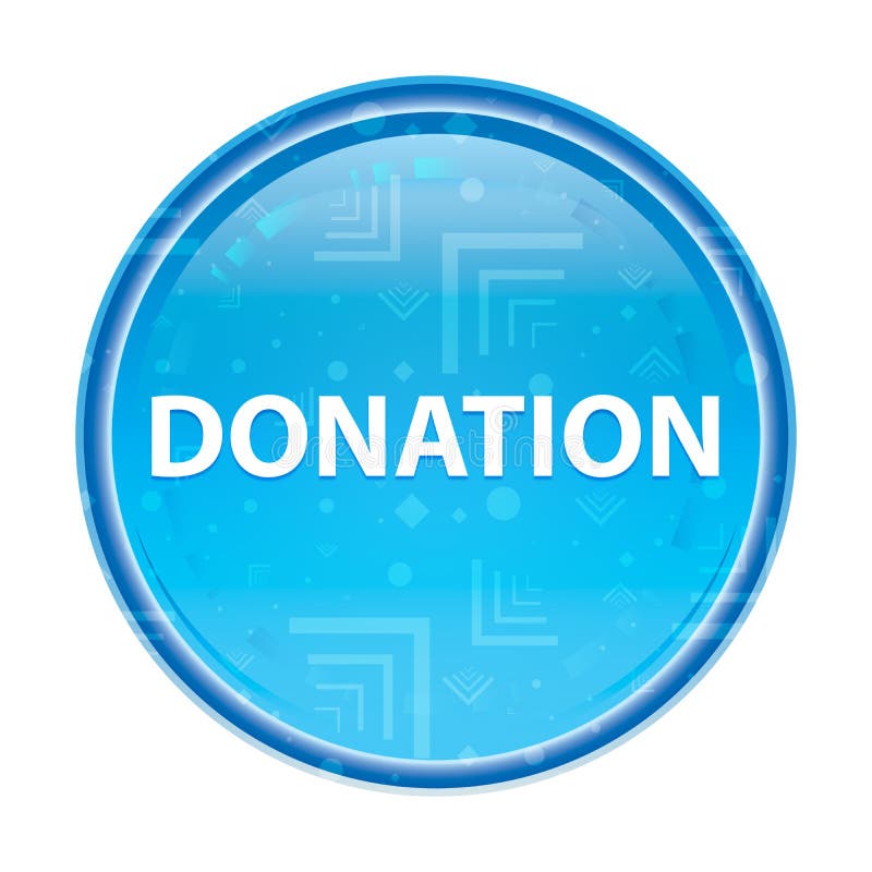 Donation Floral Blue Round Button Stock Illustration - Illustration of ...