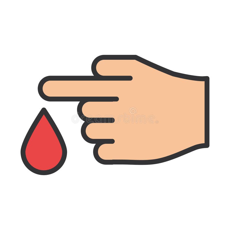 Donation Hand with Blood Drop Medical Line and Fill Stock Vector ...