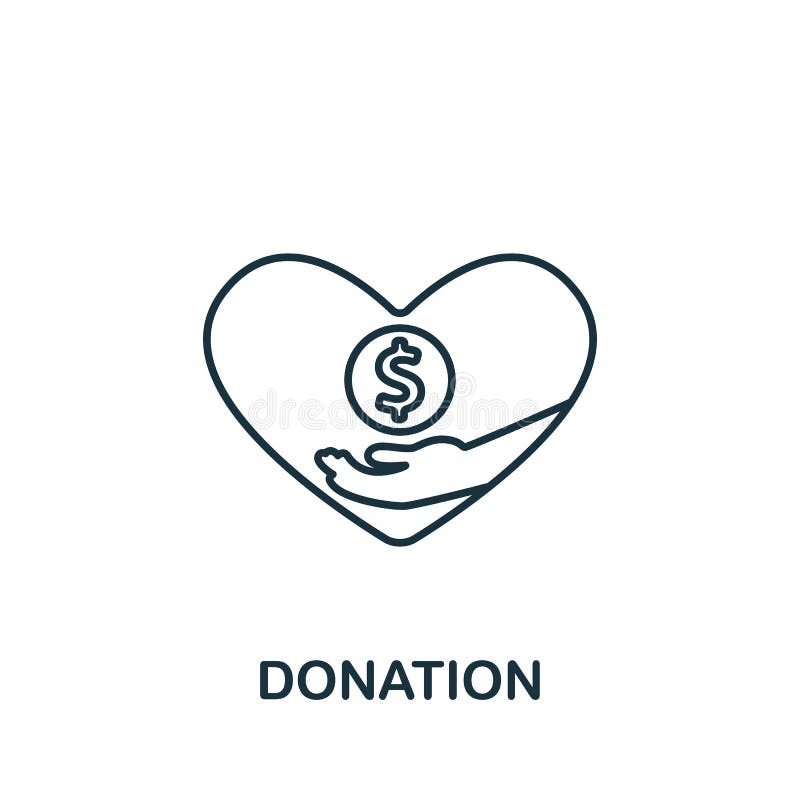Donation Icon. Line Simple Crowdfunding Icon for Templates, Web Design ...