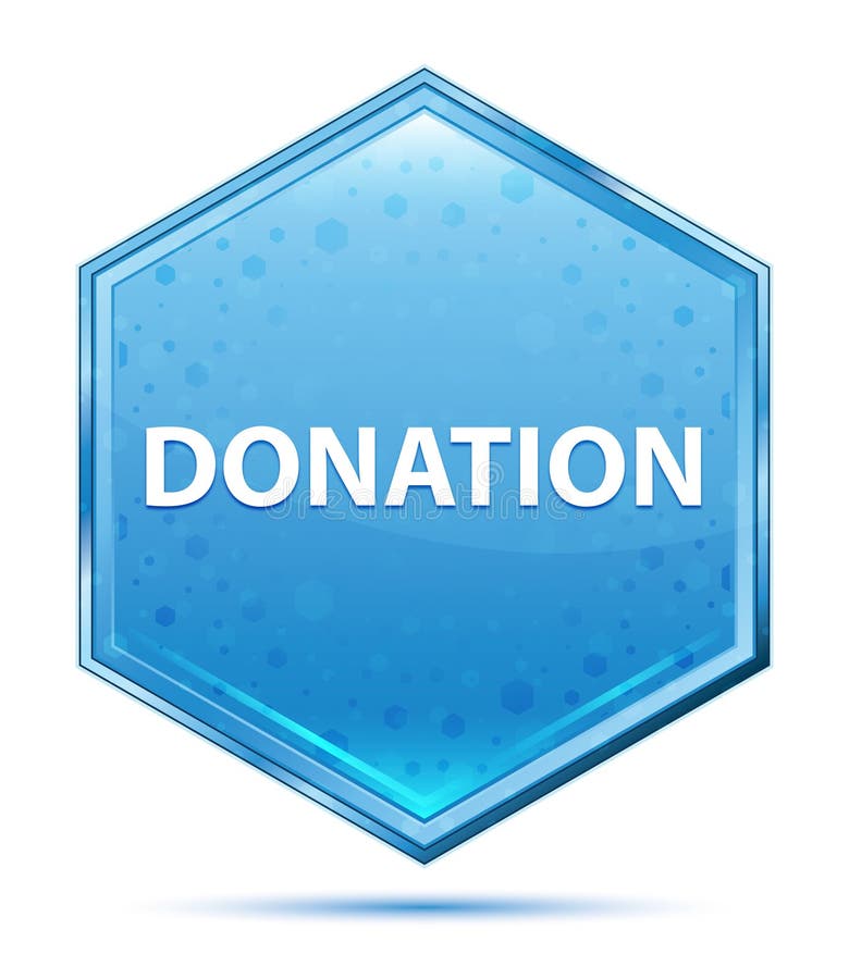 Donation Crystal Blue Hexagon Button Stock Illustration - Illustration ...