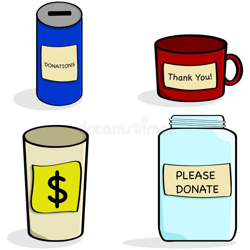 Donation jar and cups stock vector. Illustration of giving - 27917228