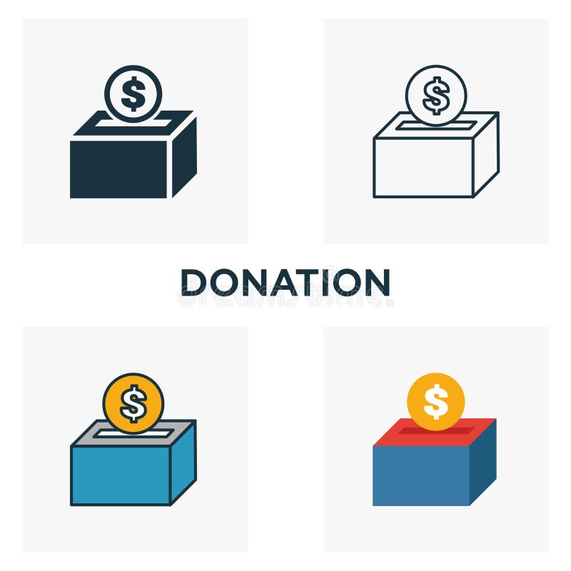 Donation Outline Icon. Thin Line Element from Crowdfunding Icons ...
