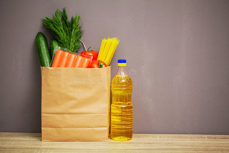 Donation Package with Food for People Who Need Help Stock Image - Image ...