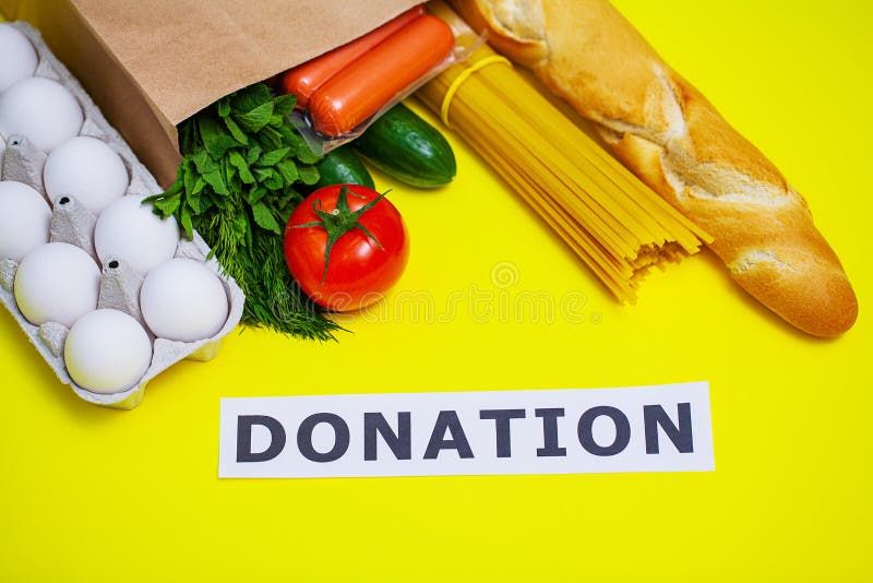 Donation Package with Food for People Who Need Help Stock Image - Image ...