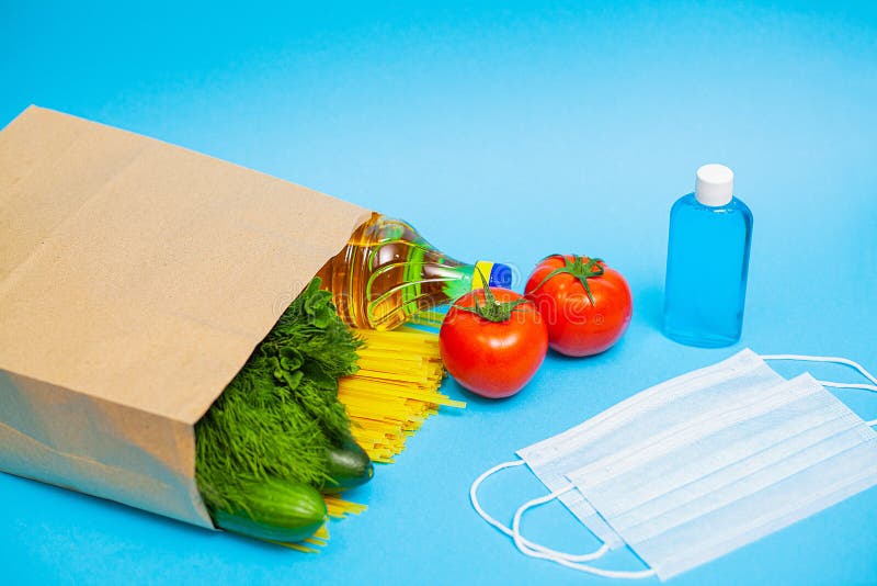 Donation Package with Food and Personal Protective Equipment for People ...