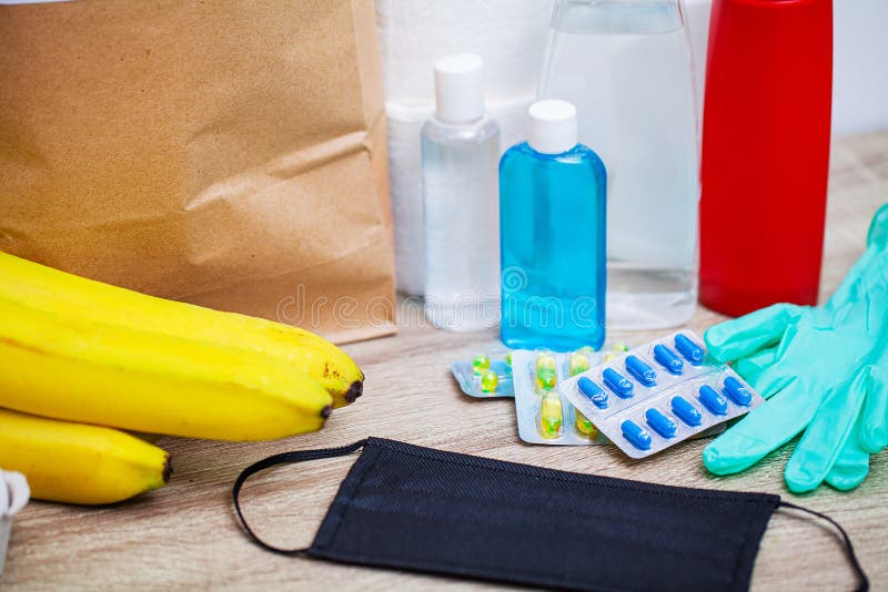 Donation Package with Food and Personal Protective Equipment for People ...