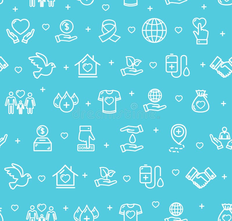 Donation Signs Seamless Pattern Background. Vector Stock Vector ...