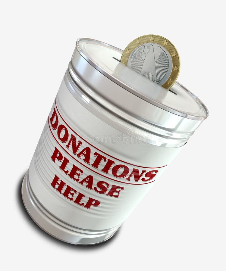 Donation Tin Can stock illustration. Illustration of euro - 25327769