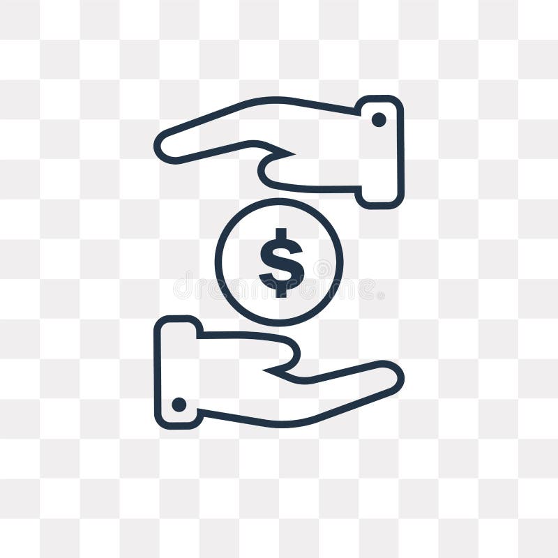 Donation Vector Icon Isolated on Transparent Background, Linear Stock ...