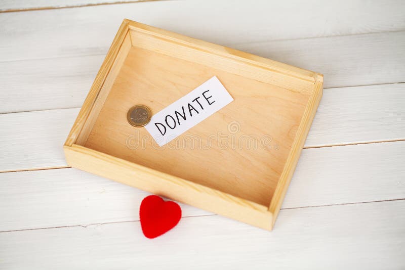 Donations and Charity. Donation Concept. a Donation Box on the White ...